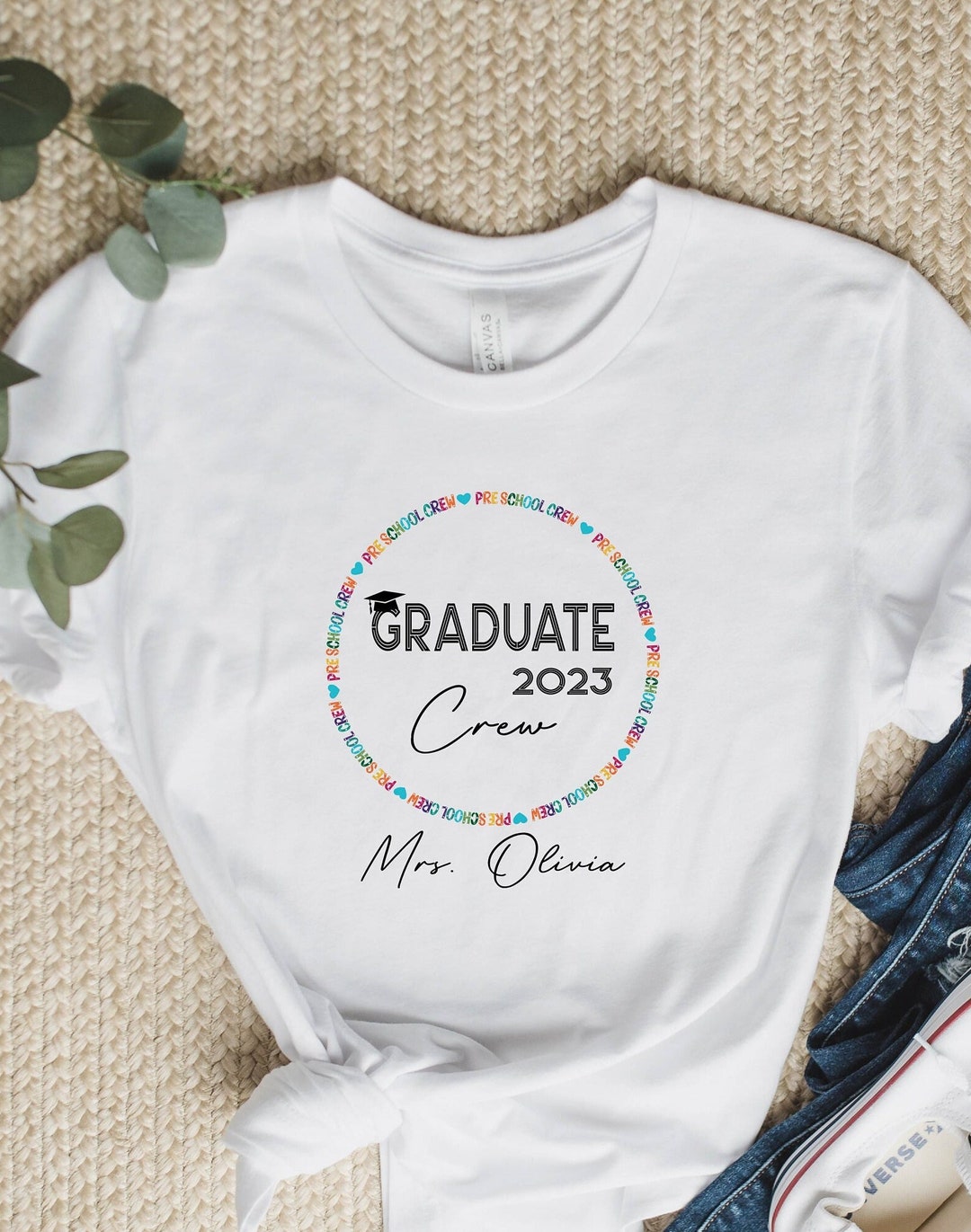 Personalized Preschool Graduate Crew Shirt: Custom Name, Back to School ...