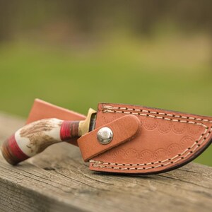 Personalized 6 Inch Custom FORGED DAMASCUS Steel Hunting Knife With ...