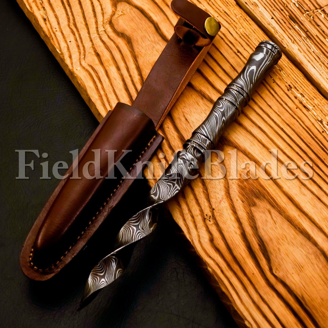 Personalized 10 Inch Custom Forged Hunter Damascus Steel Tri Dagger ...
