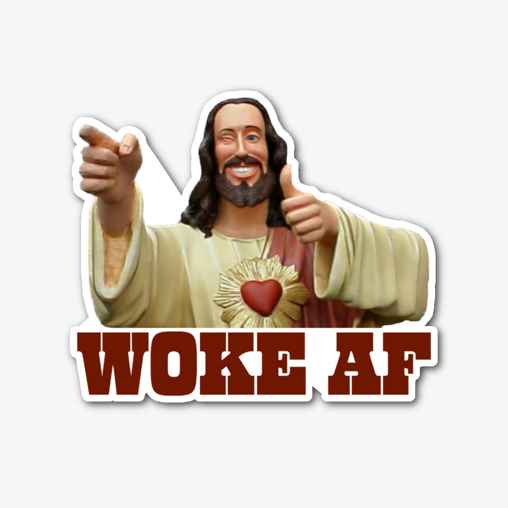 WOKE Buddy Jesus Sticker - Etsy