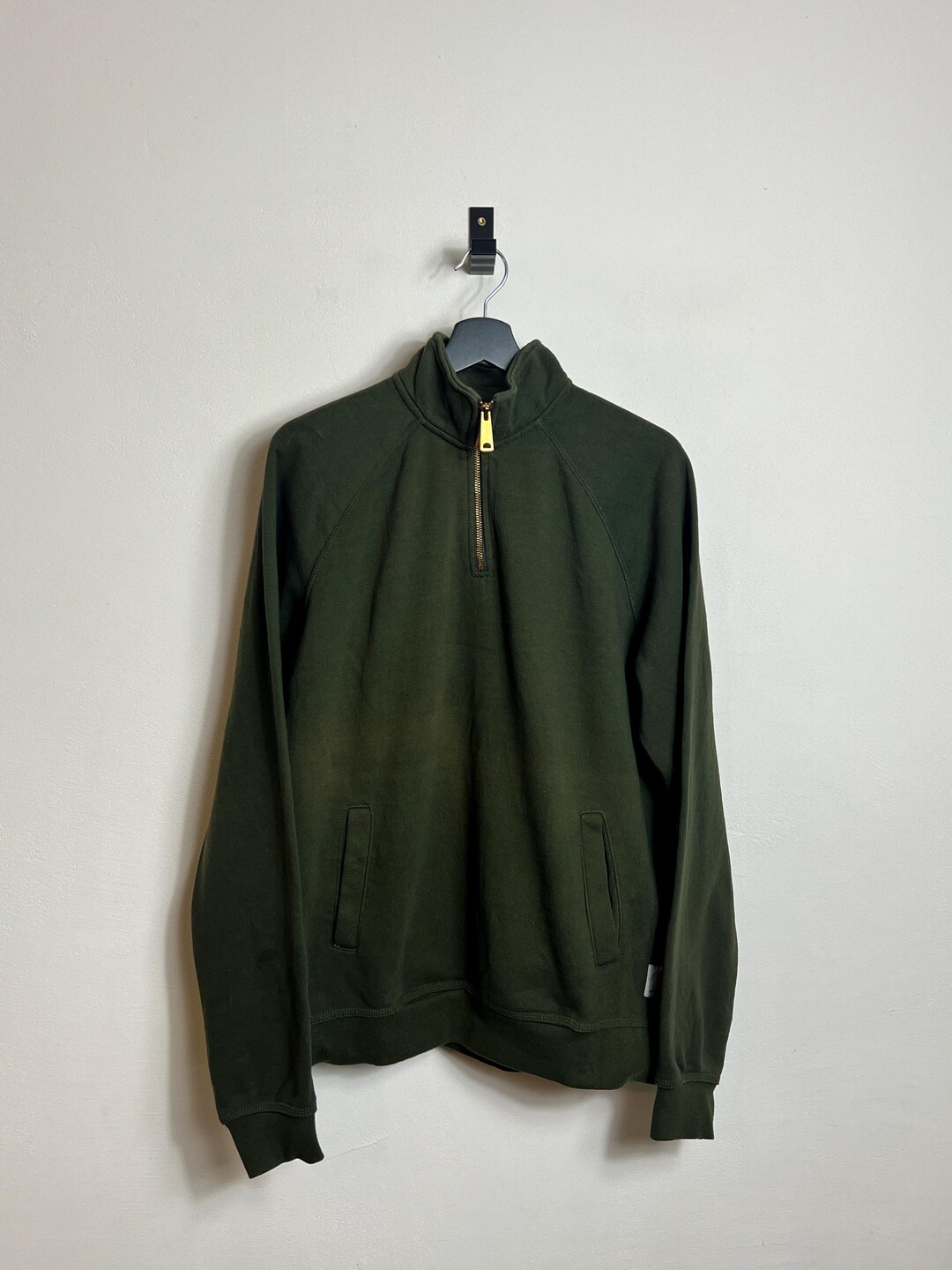Carhartt Quarter Zip Sweater M Mos Green Made in Mexico Sun Faded - Etsy