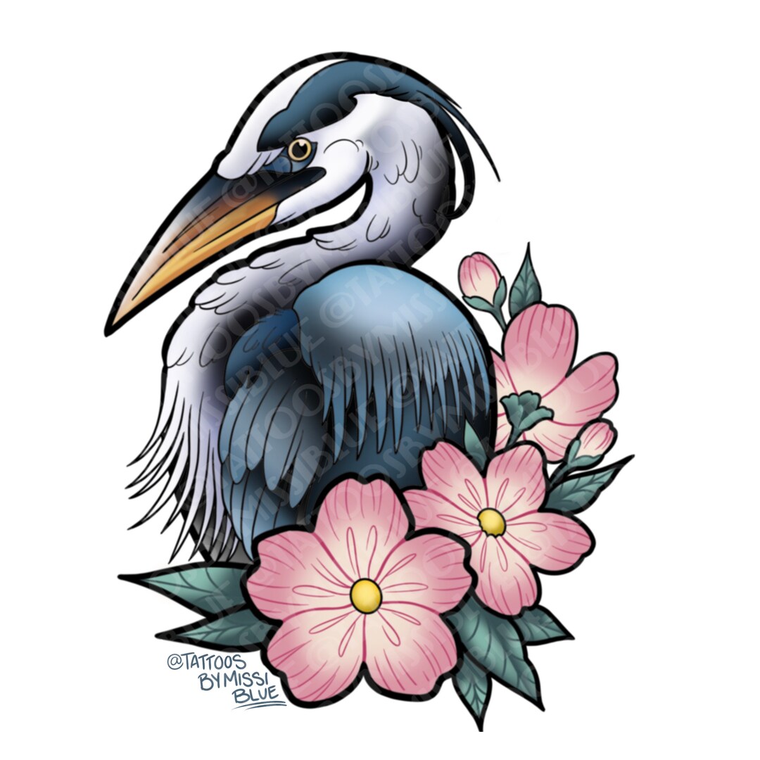 Blue Heron Sticker - Etsy