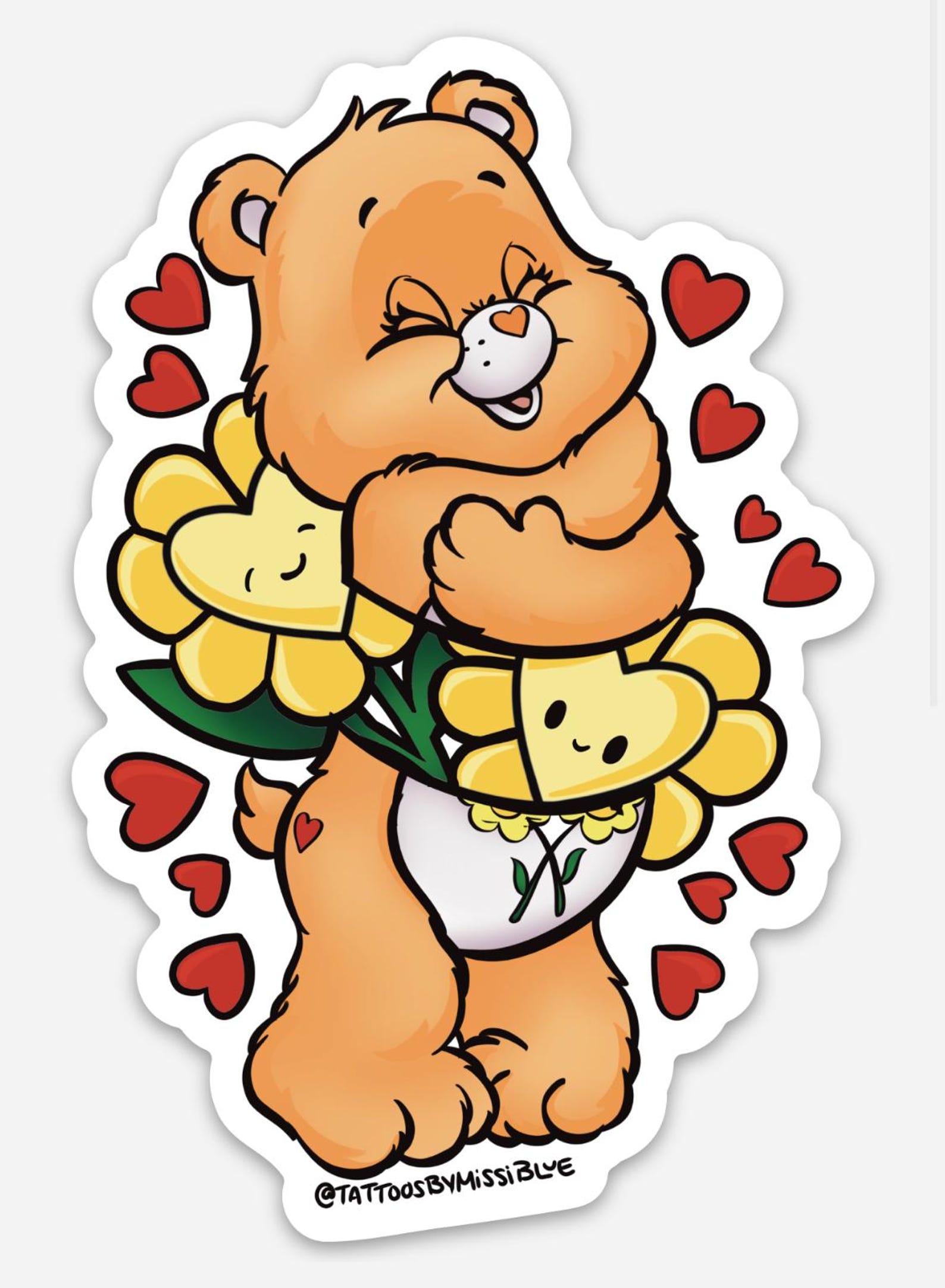 Vintage Retro Friendship Bear Split Face Bear Sticker - Etsy