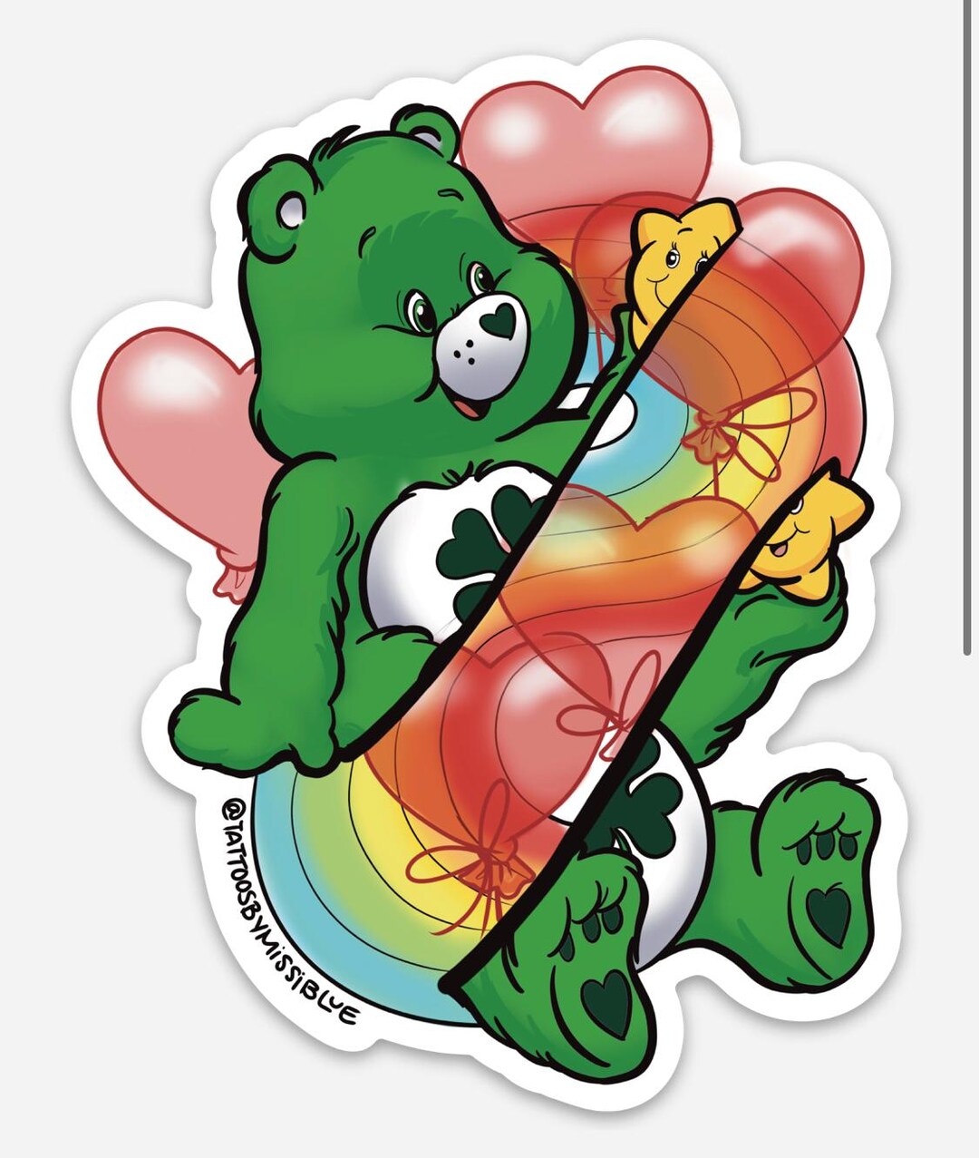 Vintage Retro Lucky Bear Split Face Sticker - Etsy