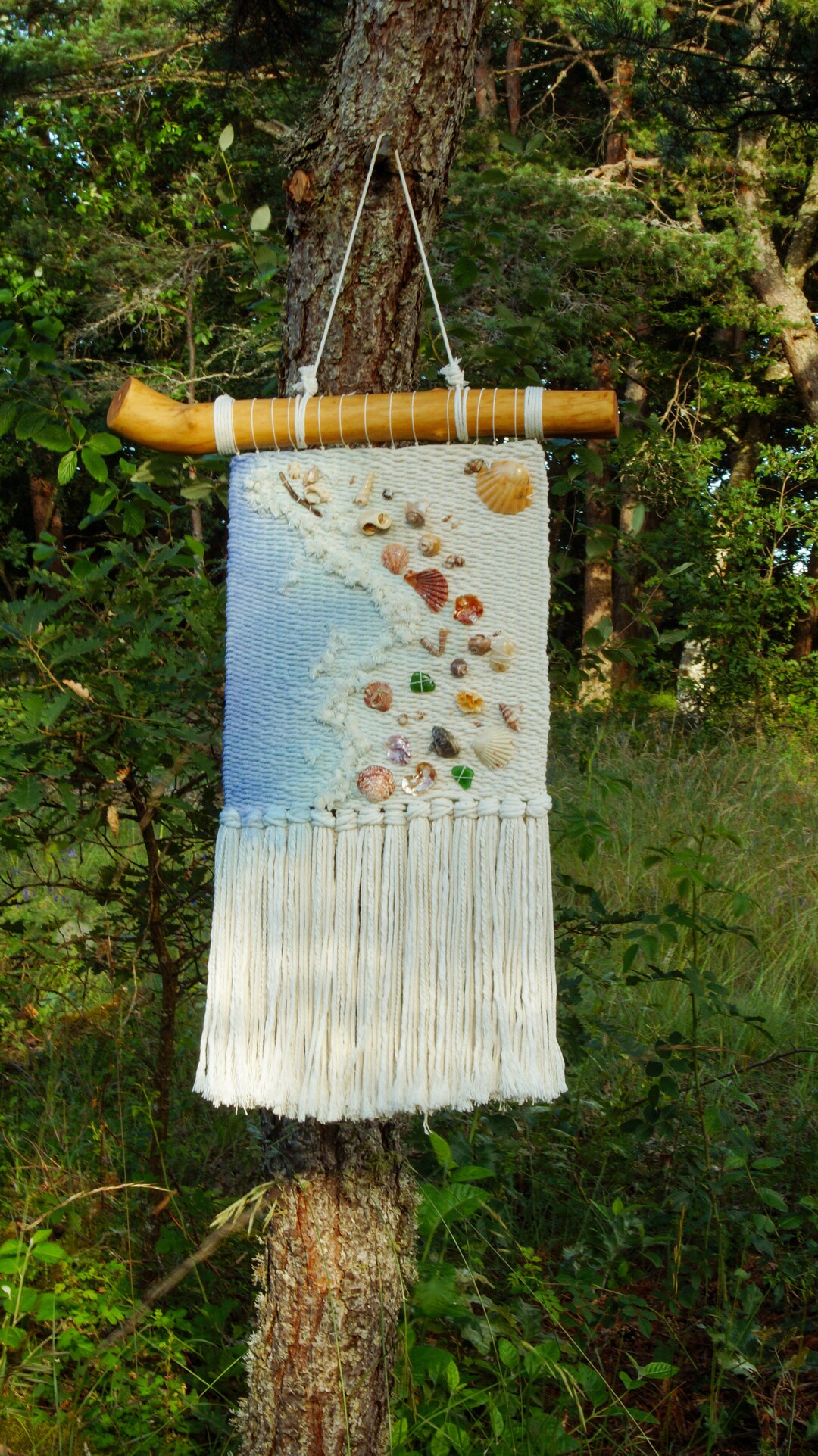 Woven Ocean Tribute/woven Beach With Shells/interior Wall Decor/wall ...