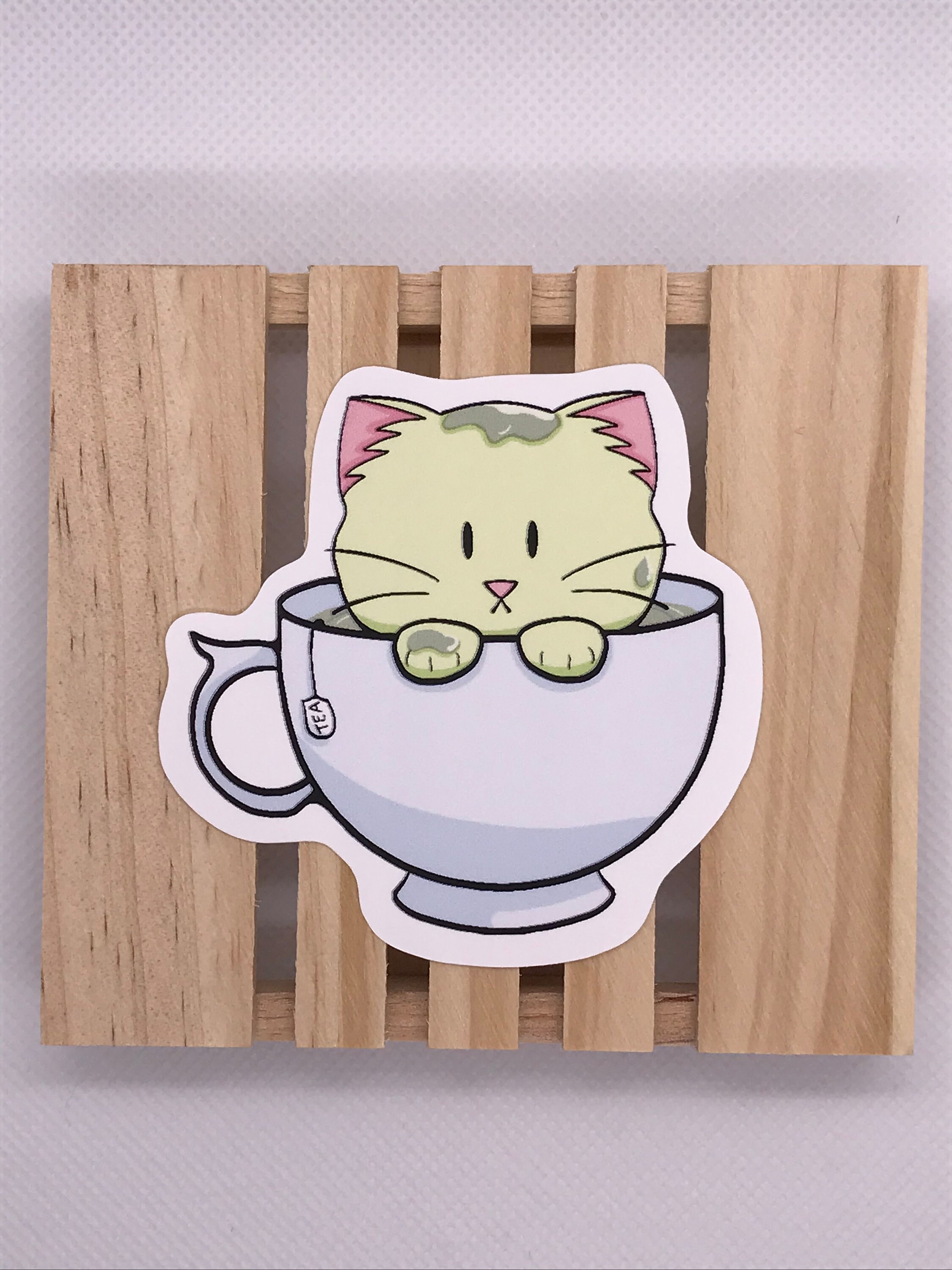 Kitty in a Cup Stickers - Etsy