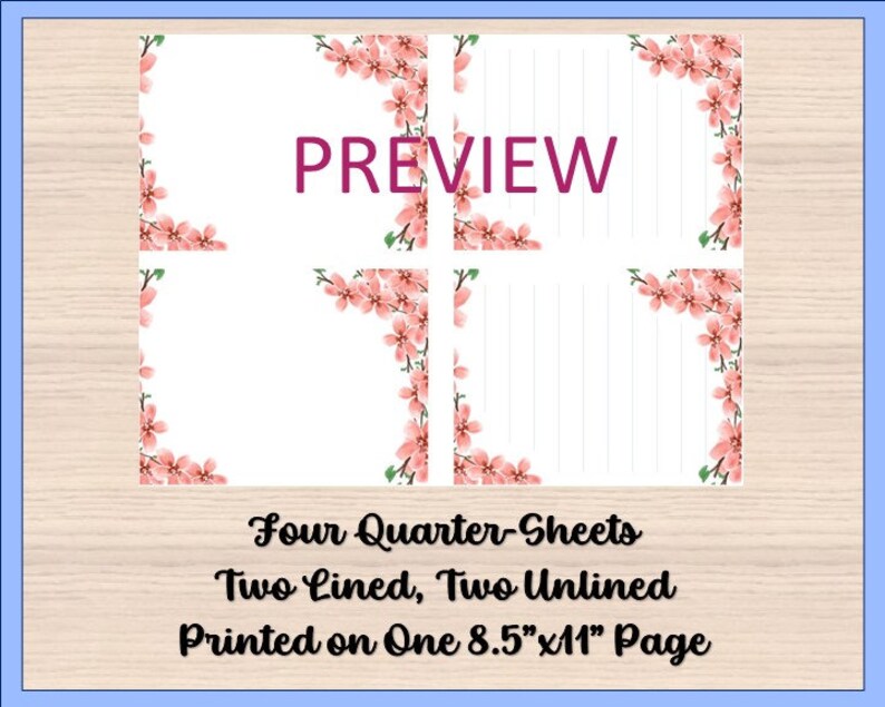 Printable Floral Stationary - Cherry Blossoms - Etsy