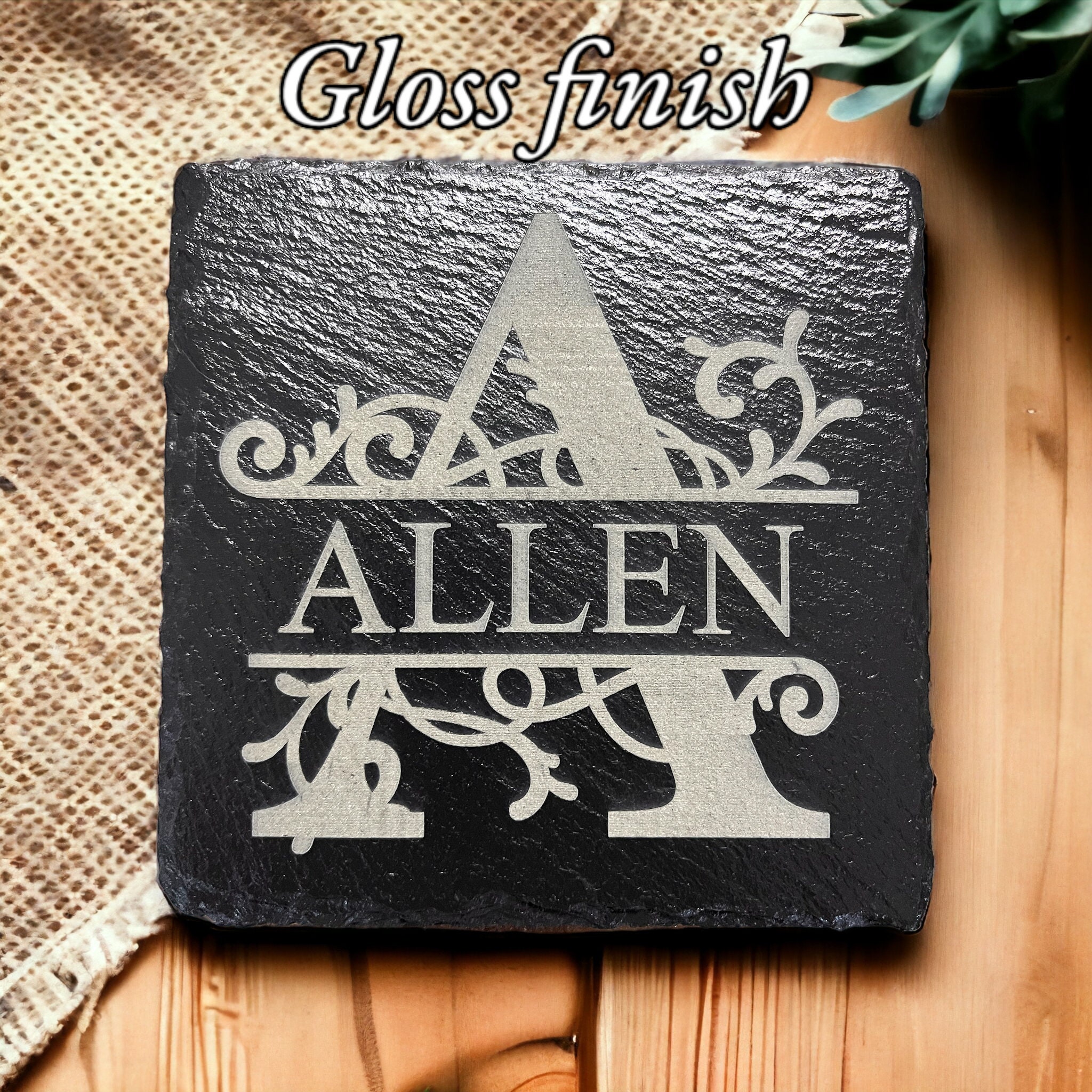 Personalized Slate Coasters Set of 4 Engraved Stone Coaster Custom ...