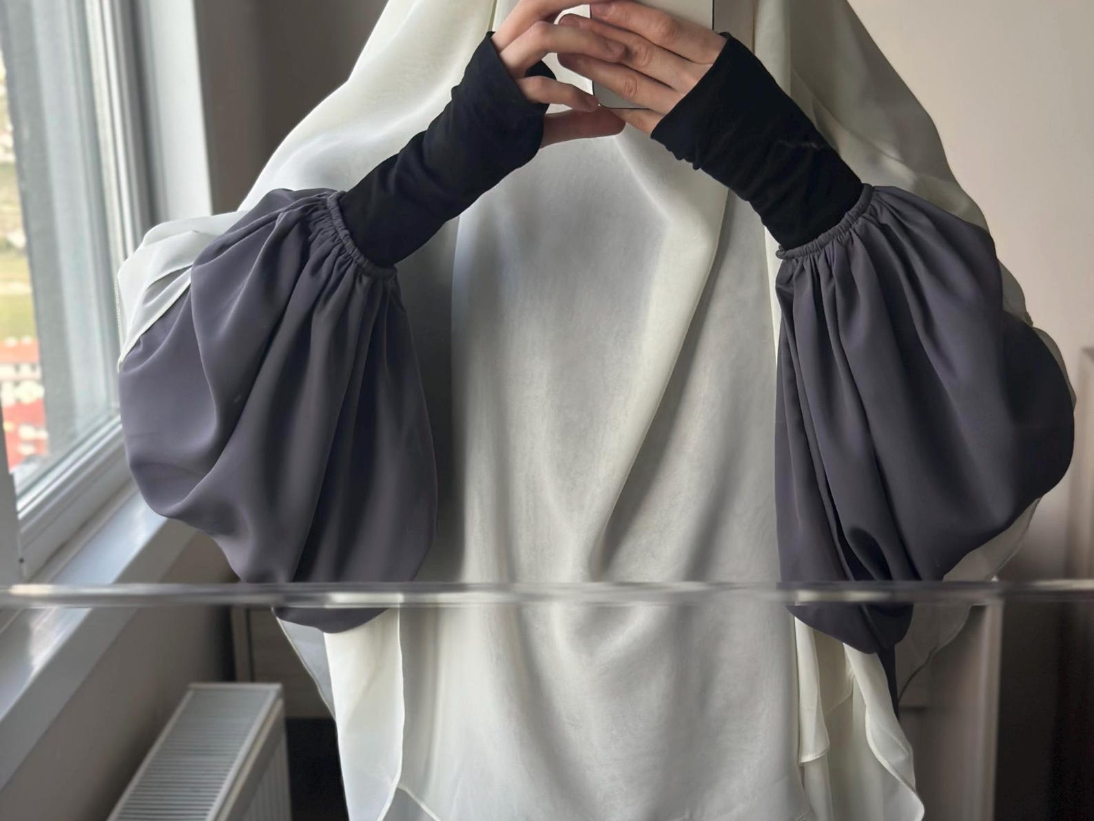 Three Layer Khimar Chiffon Diamond Triangle Hijab | Islamic Gift Eid ...