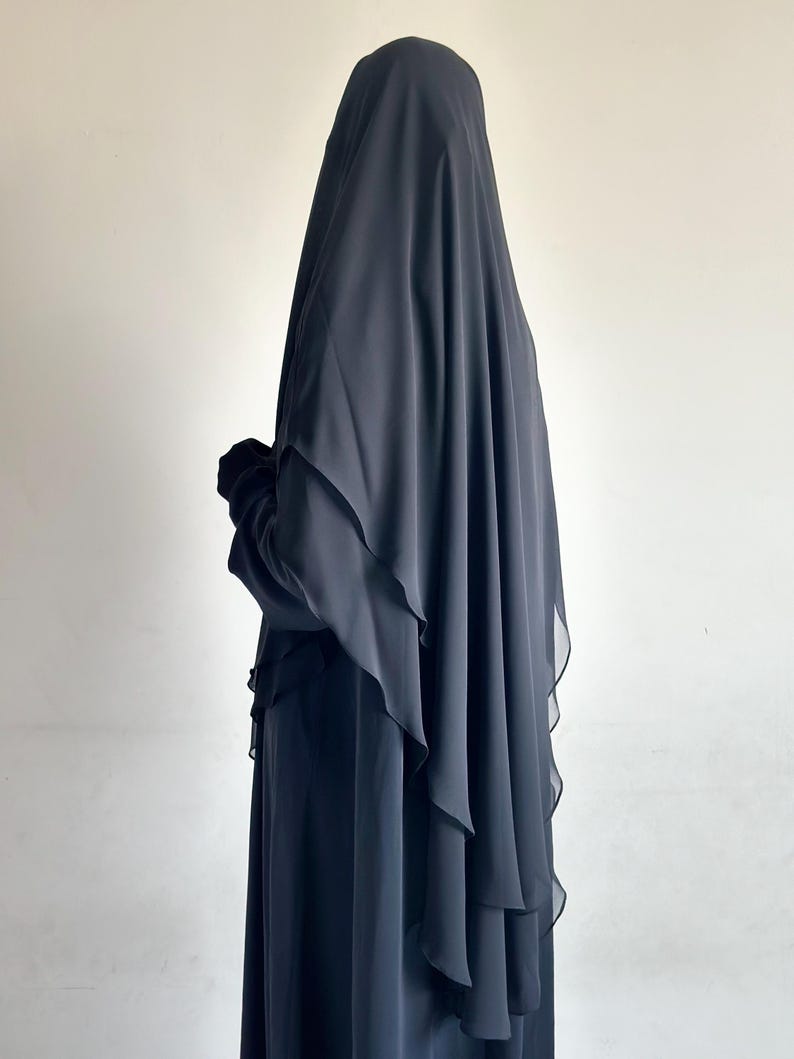 Two Layer Chiffon Oval Khimar in Multiple Colors - Elegant, Lightweight ...
