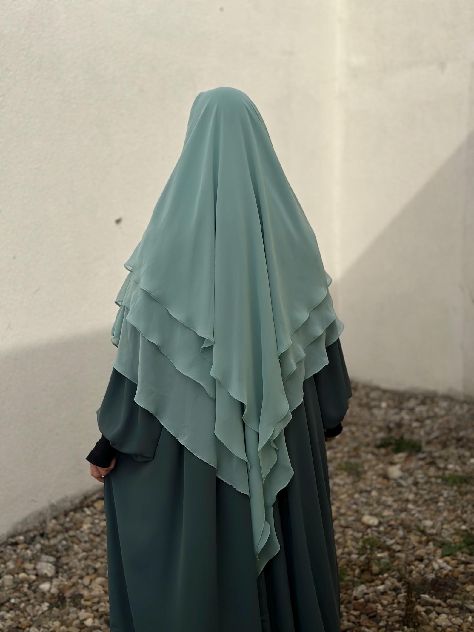 Three Layer Khimar Chiffon Diamond Triangle Hijab | Islamic Gift Eid ...