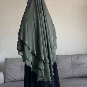 Three Layer Oval Khimar Chiffon Hijab | Islamic Gift Eid Nikah | Niqab ...