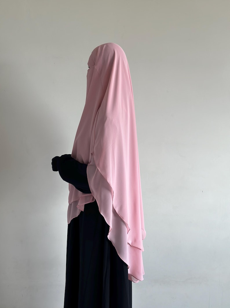 Two Layer Chiffon Oval Khimar in Multiple Colors - Elegant, Lightweight ...