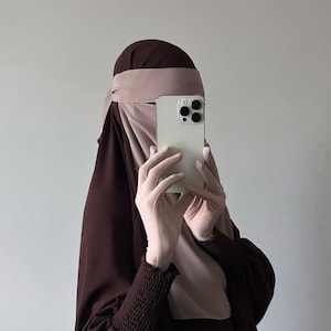 Niqab One Layer Chiffon - Islamic Face Veil for Her Gift Nikah Grey ...