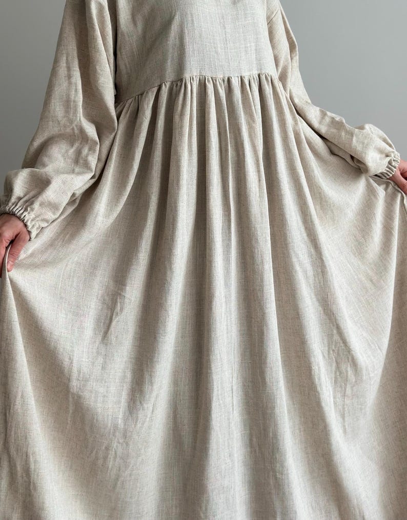 Abaya 100% Organic Cotton Linen Prayer Dress Abaya - Summer Soft ...