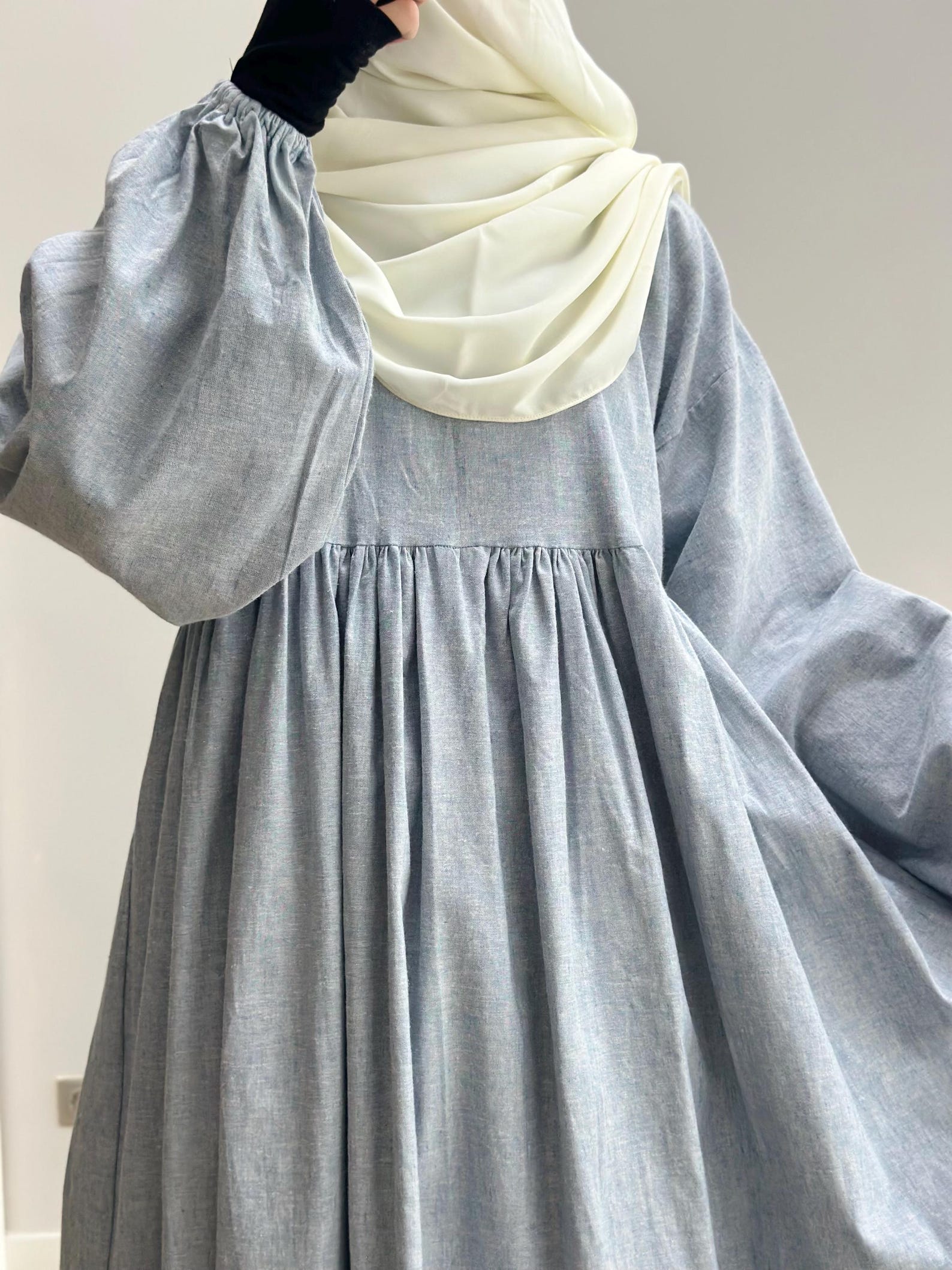 Abaya 100% Organic Cotton Linen Prayer Dress Abaya - Summer Soft ...