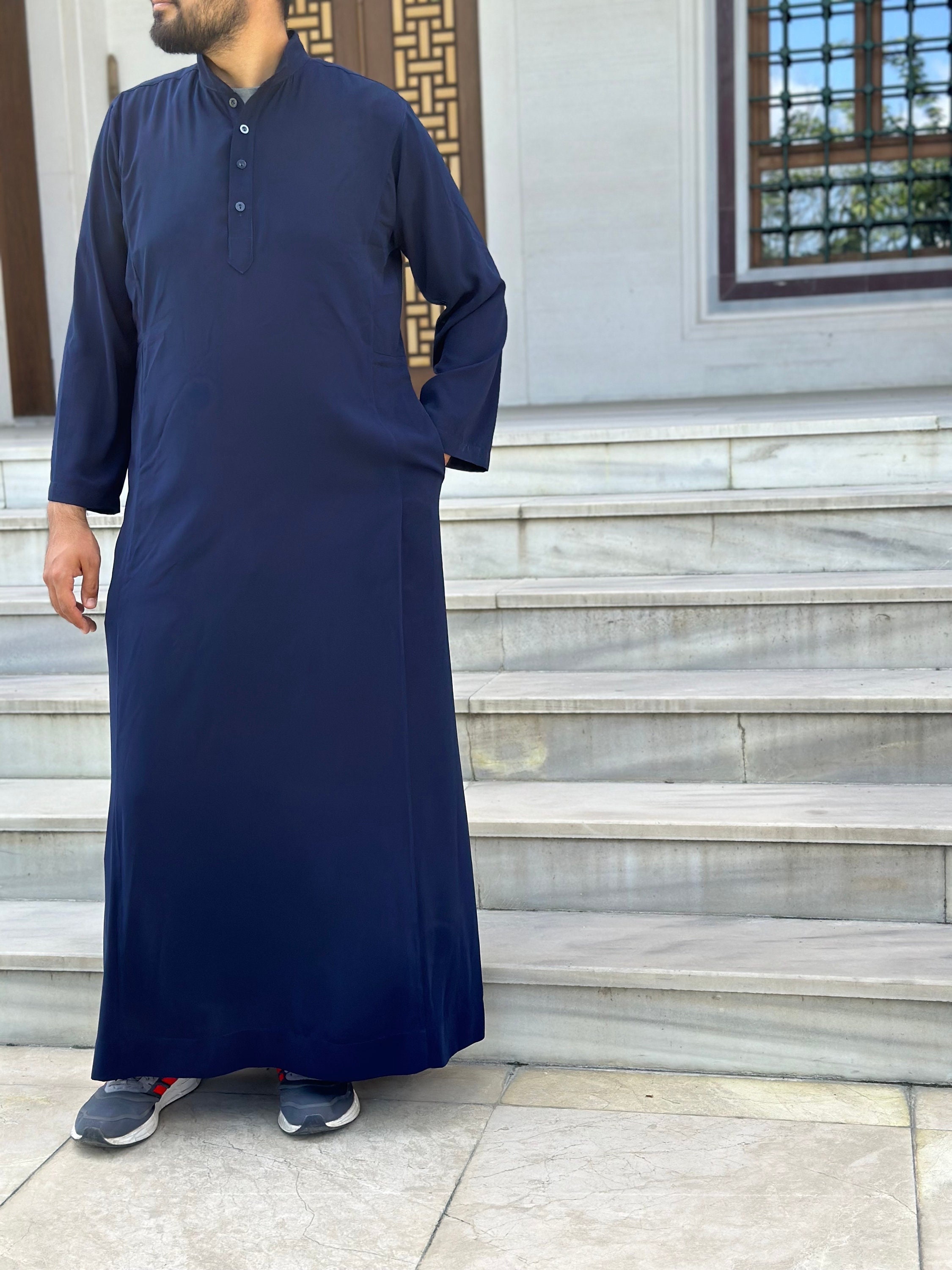 Arab Thobe Qamees Kamees Islamic Male Dress Kurti Yemeni Lightweight ...