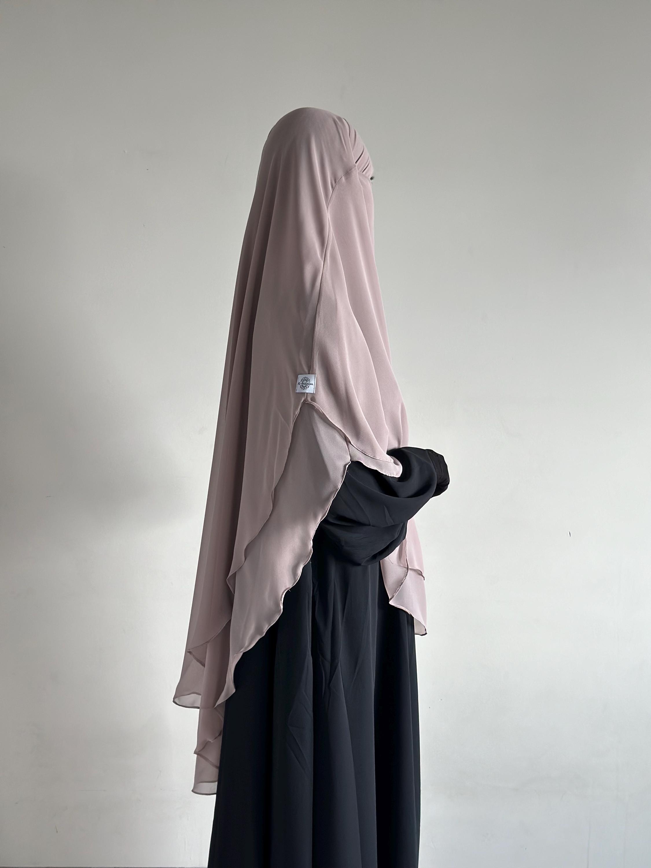 Two Layer Chiffon Oval Khimar in Multiple Colors - Elegant, Lightweight ...