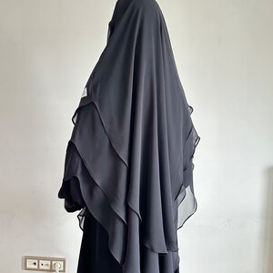 Three Layer Oval Khimar Chiffon Hijab | Islamic Gift Eid Nikah | Niqab ...