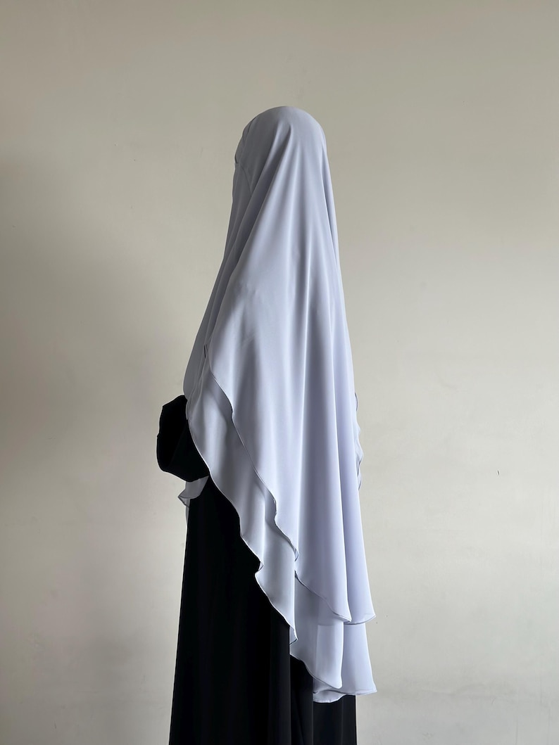 Two Layer Chiffon Oval Khimar in Multiple Colors - Elegant, Lightweight ...