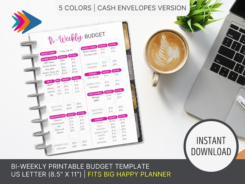 Bi Weekly Budget Template, Cash Envelopes System, Sinking Funds ...