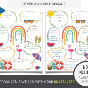 All About My Summer Interview, Personalized Gift, End of Summer ...