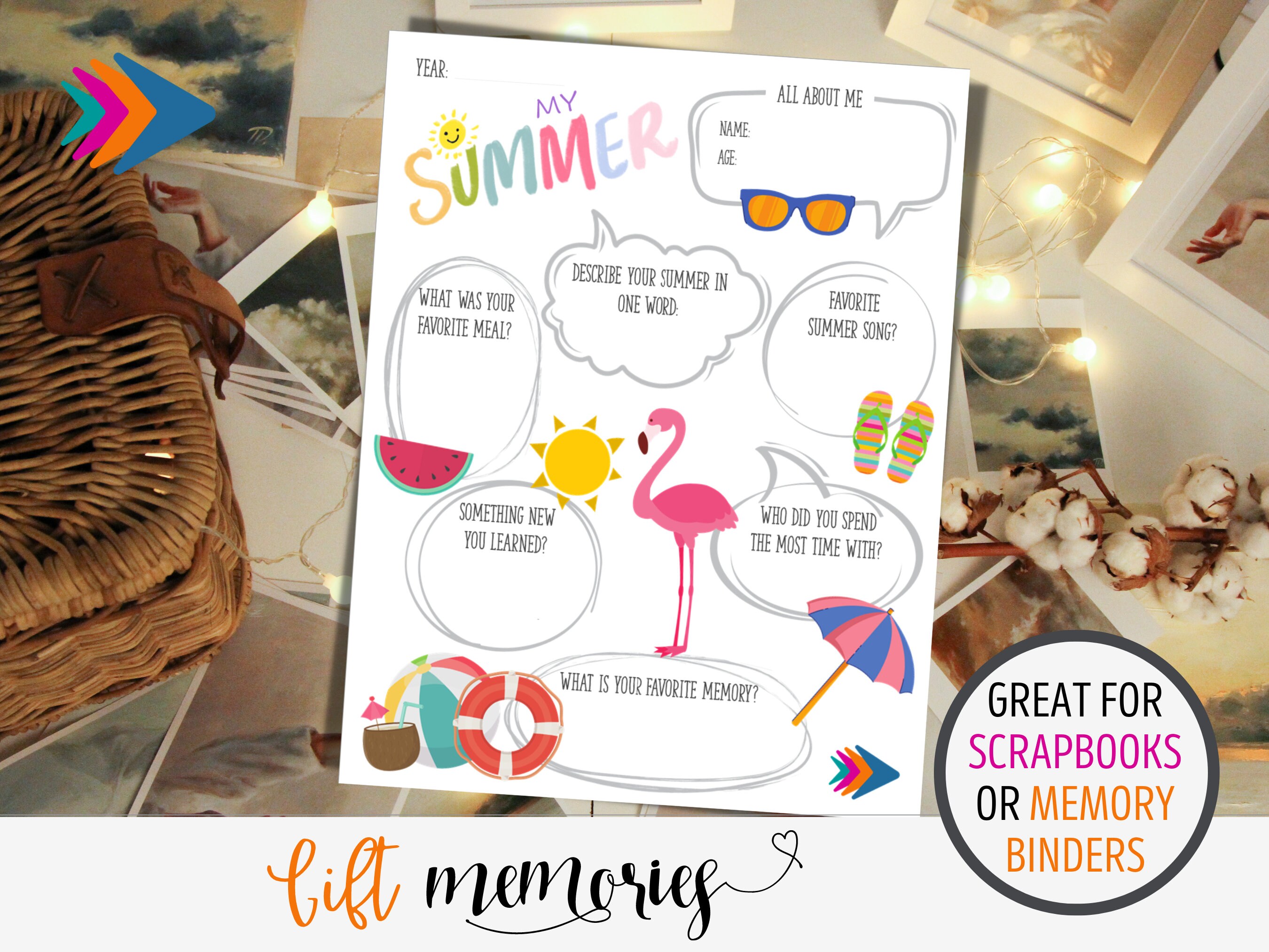 All About My Summer Interview, Personalized Gift, End of Summer ...