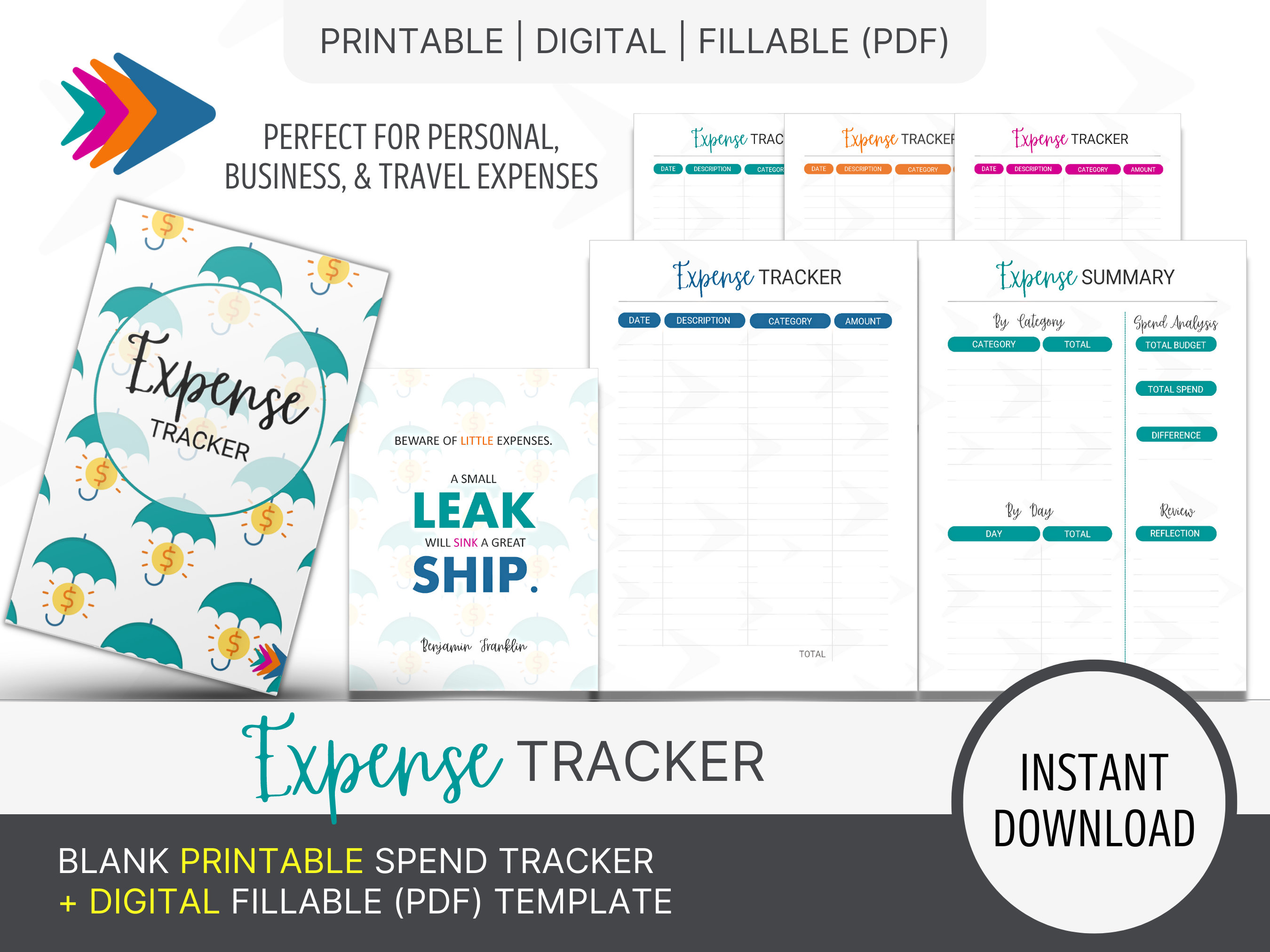 Daily Expense Tracker, Spending Tracker, Minimalist Transaction Log ...