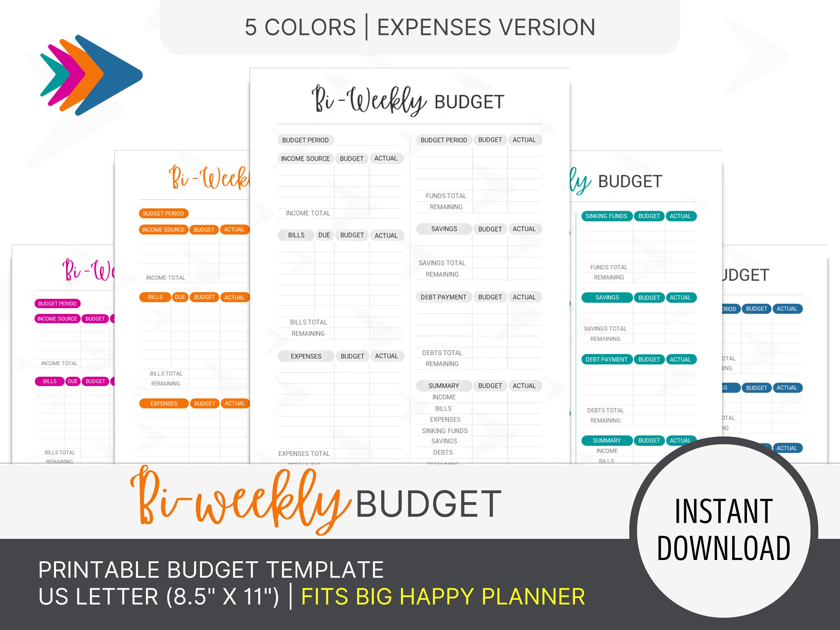 Printable Bi Weekly Budget Budget Template Budget by - Etsy