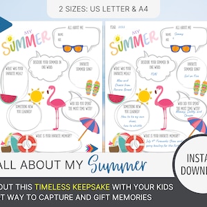 All About My Summer Interview, Personalized Gift, End of Summer ...