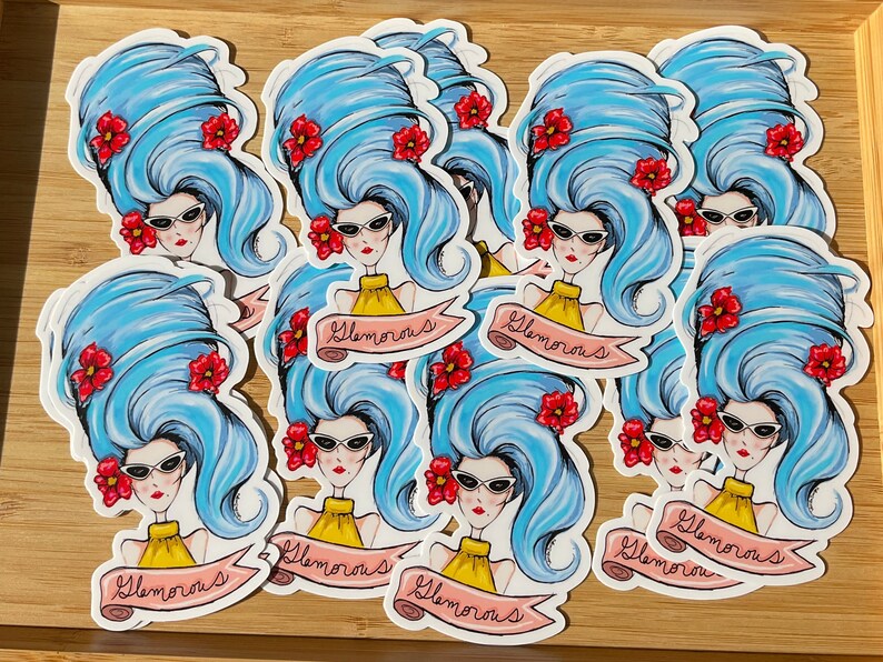 Big Blue Bee Hive Hair Style/ Large Vinyl Sticker/ Stylist - Etsy