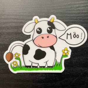 Cow Saying Moo Sticker Decal - Etsy