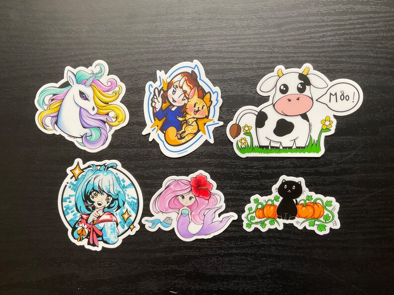 Cute Girl and Cat Sticker Decal - Etsy