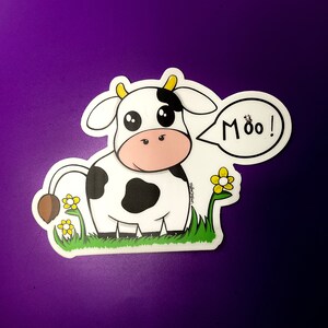 Cow Saying Moo Sticker Decal - Etsy