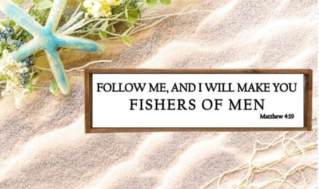 Follow Me Fishers of Men Sign Wood Religious Wall Art - Etsy