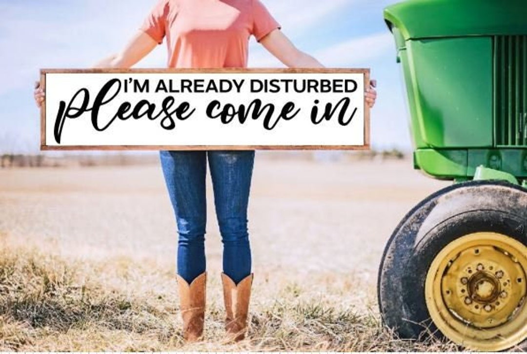 Funny Disturbed Welcome Sign, Quirky Entrance Decor, Humorous Door Sign ...