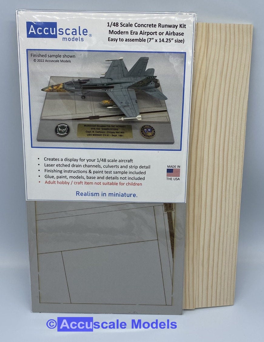 Accuscale Models 1/48 Scale Concrete Runway & Display Base Kit - Modern ...