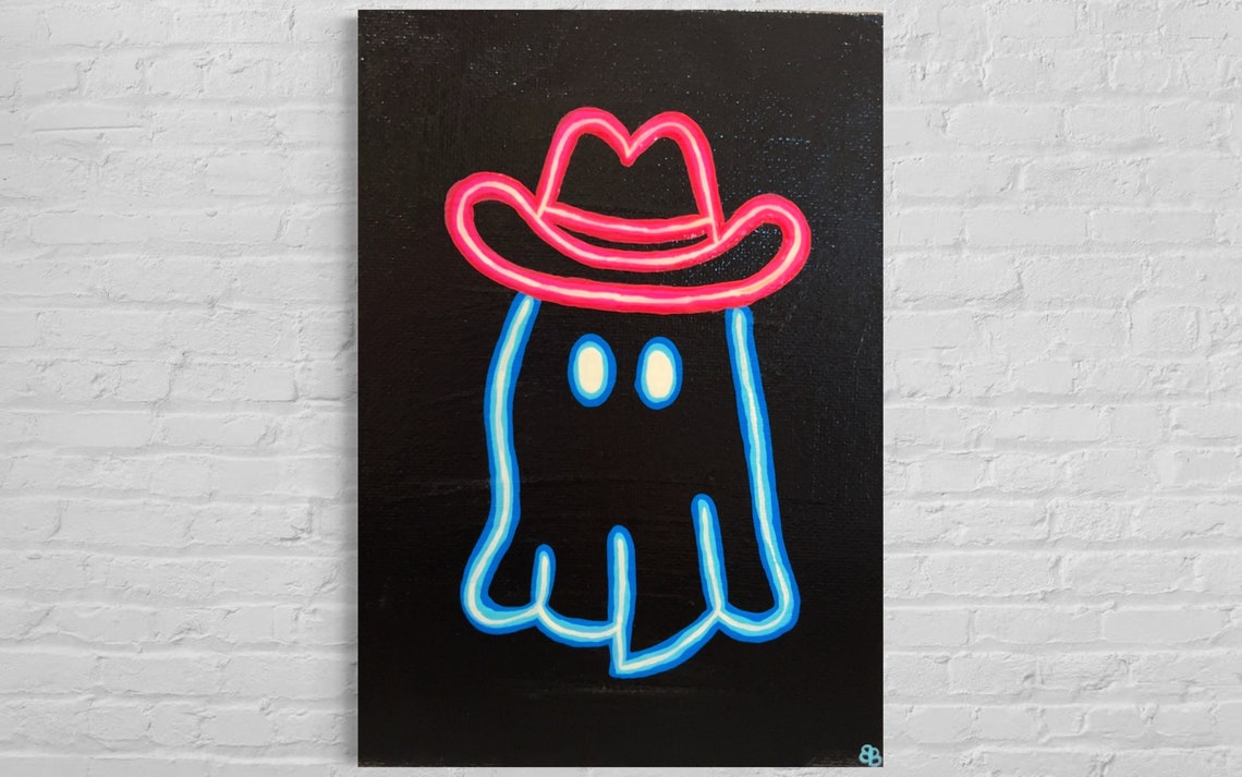 Neon Ghost Painting - Etsy