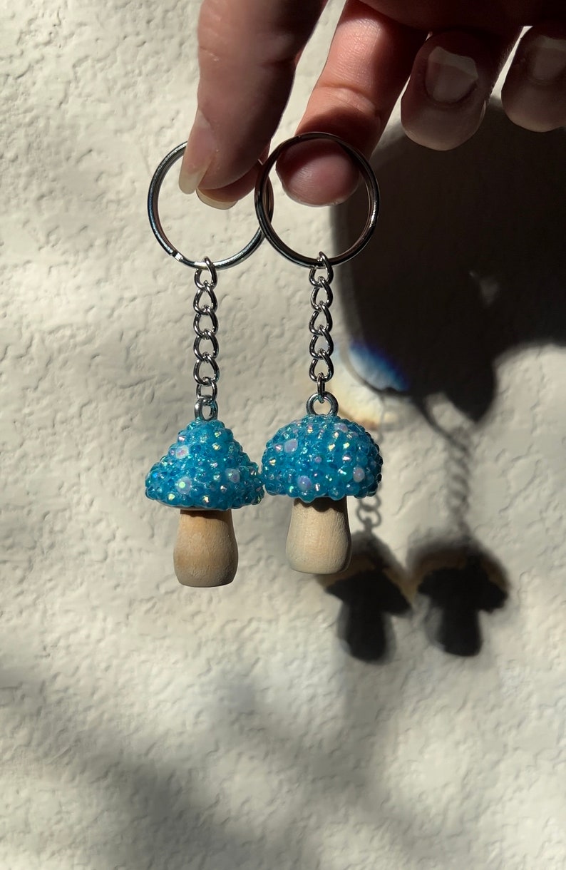 Mushroom Bling Keychain - Etsy