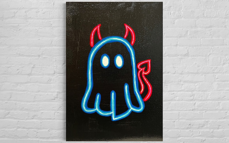 Neon Ghost Painting - Etsy