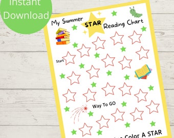 Summer Reading Chart, Printable, JPEG Instant Download, - Etsy