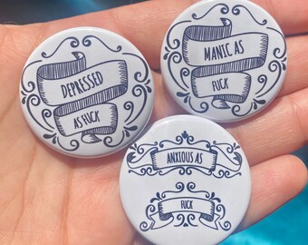 Depressed Buttons - Etsy