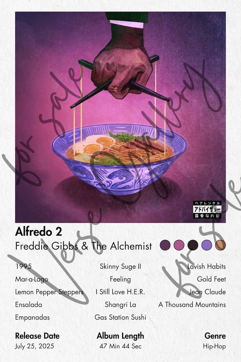 Freddie Gibbs & the Alchemist Alfredo 2 Album Tracklist Poster ...