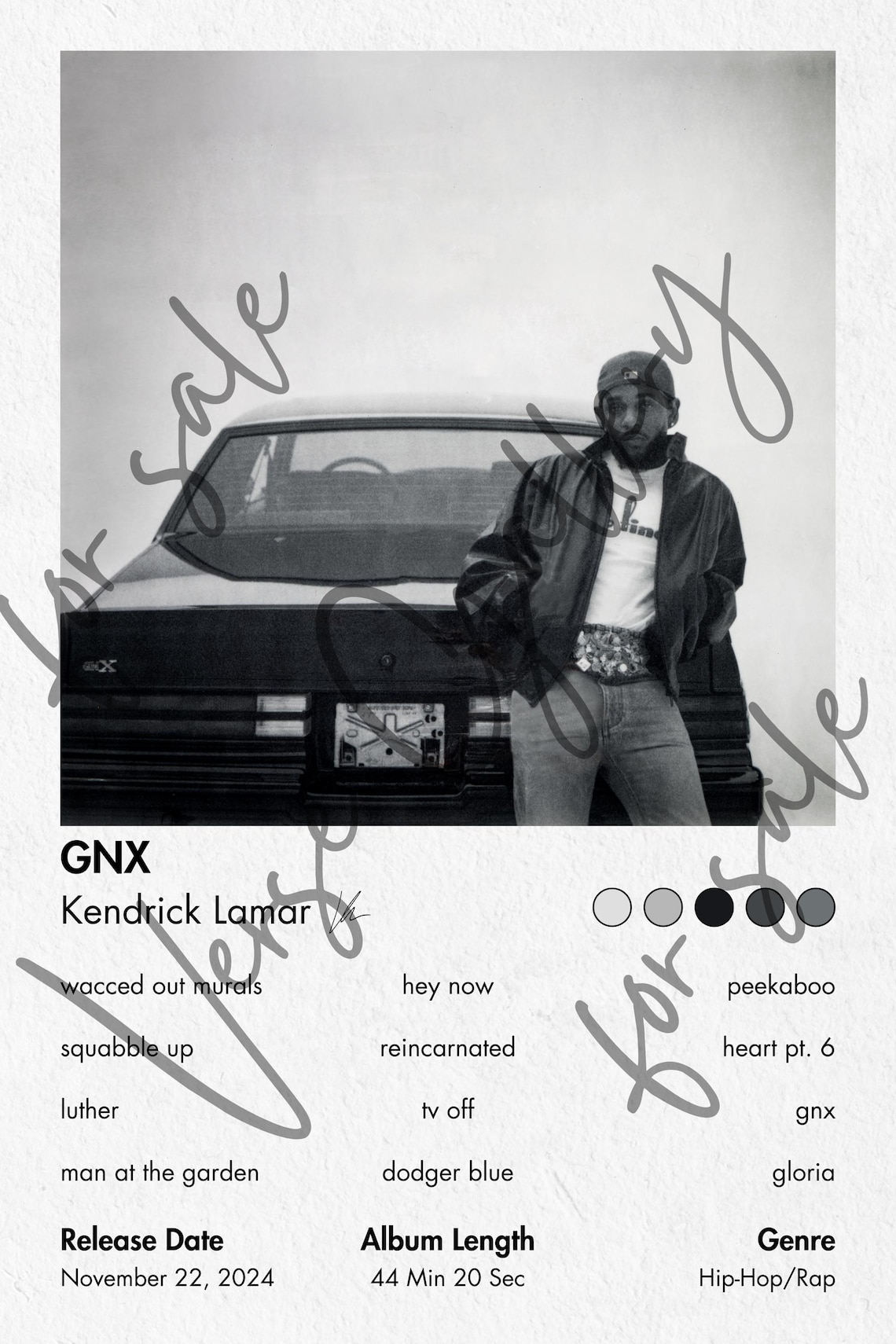 Kendrick Lamar GNX Album Tracklist Poster - Kendrick Lamar New 2024 ...
