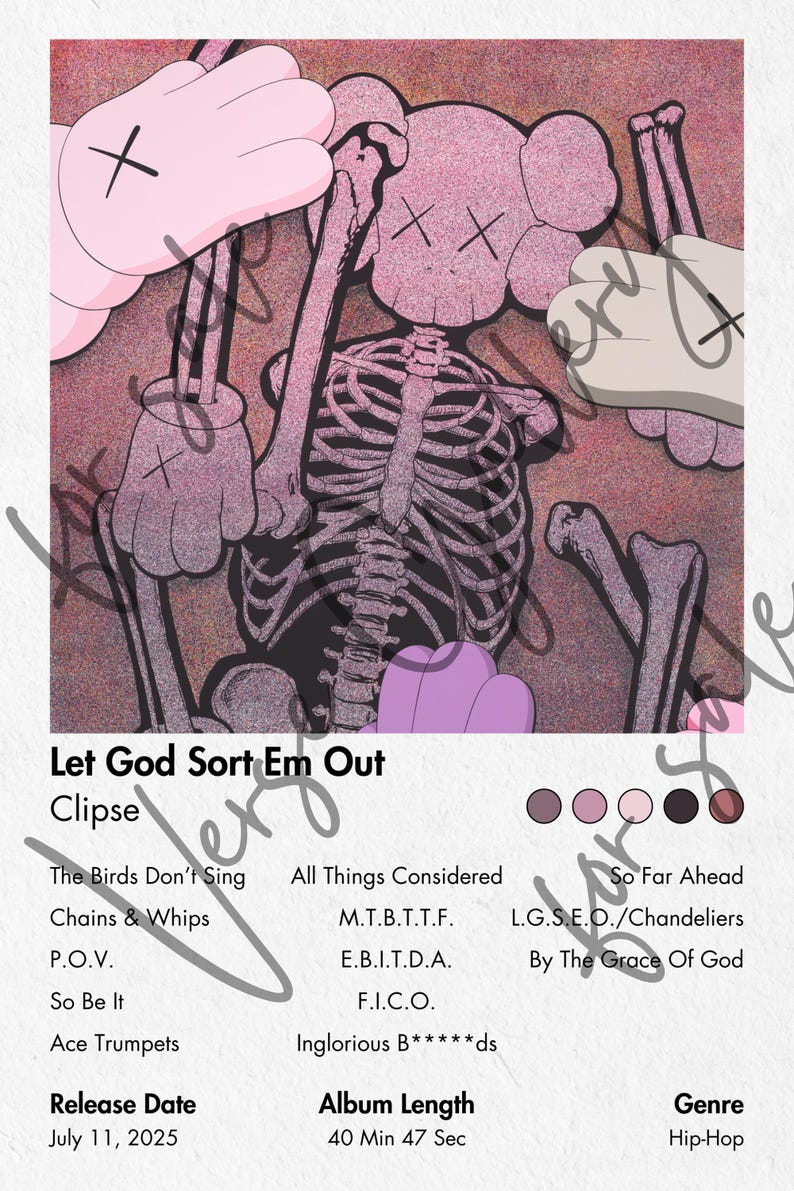 Clipse Let God Sort Em Out Album Tracklist Poster - Clipse Album ...