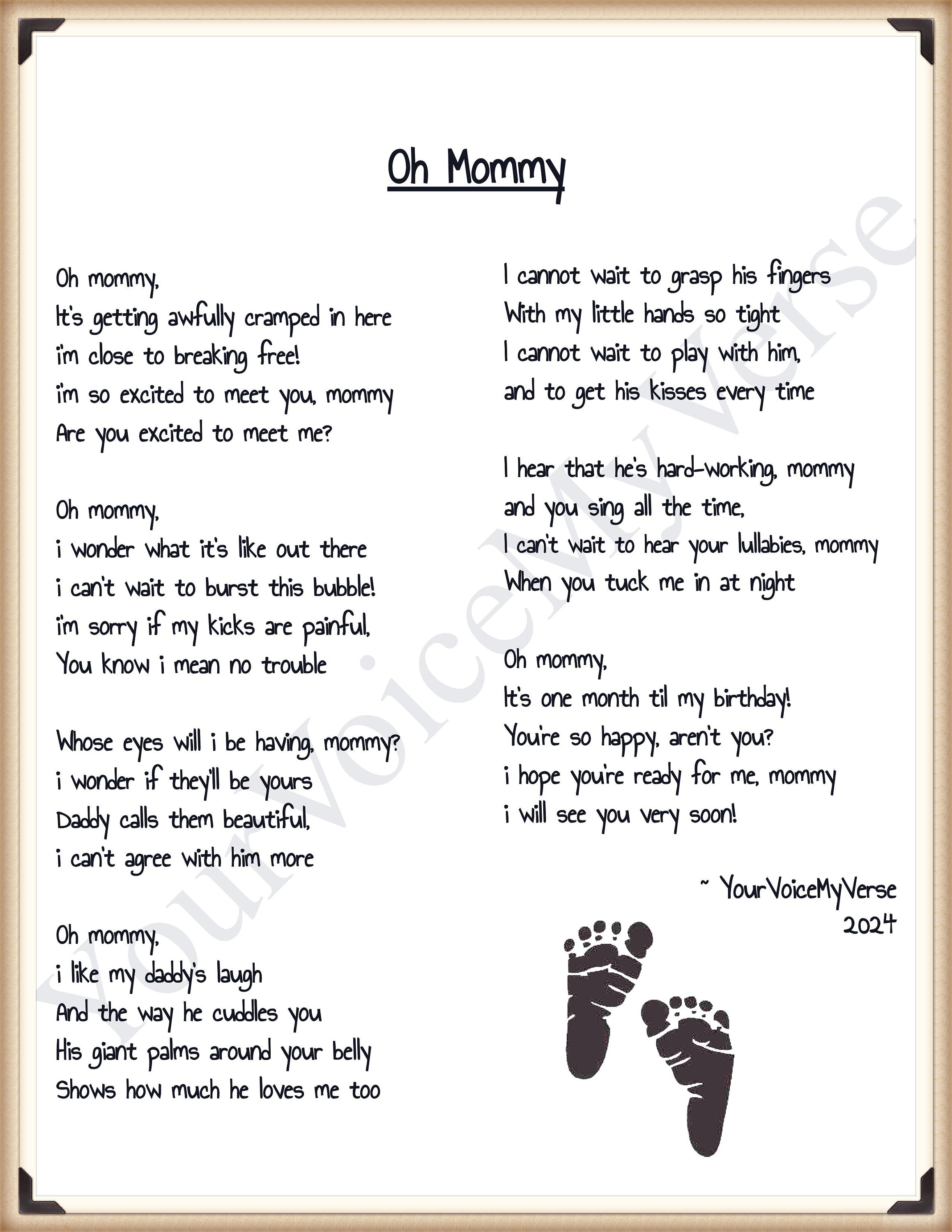Oh Mommy by Yourvoicemyverse | Downloadable Poem for Baby, New Baby ...