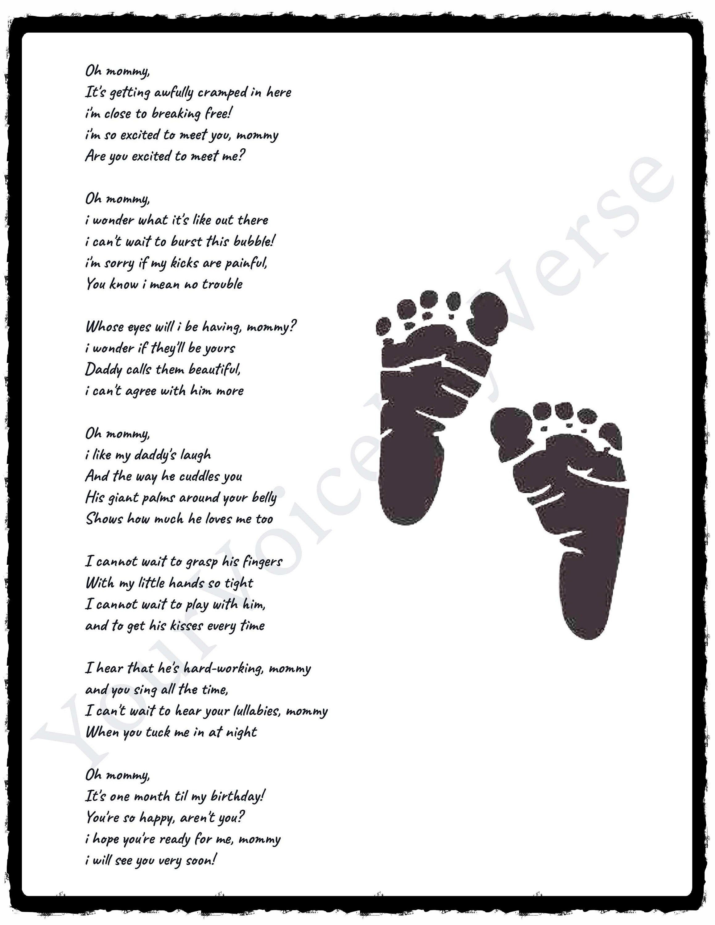 Oh Mommy | Downloadable Poem for Baby, New Baby Poem, Printable Baby ...