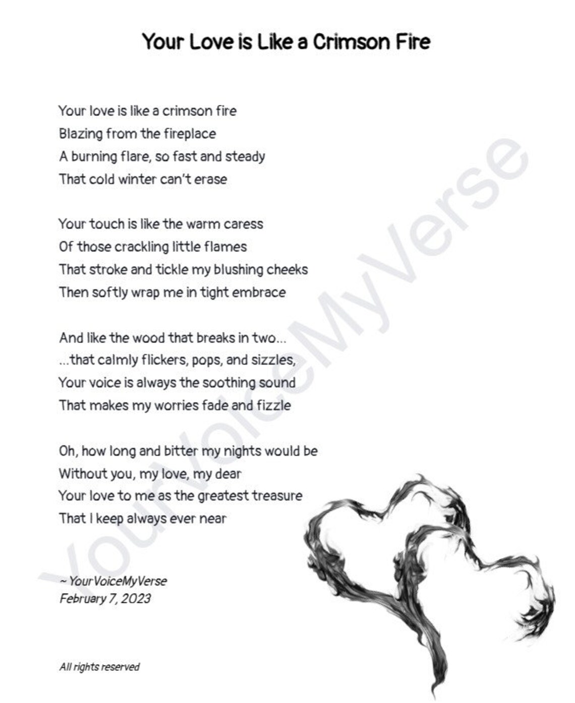 Your Love is Like a Crimson Fire Yourvoicemyverse Couples Poem ...