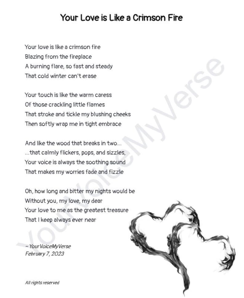 Your Love is Like a Crimson Fire Yourvoicemyverse Couples Poem ...