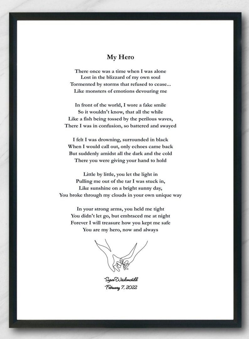 My Hero | Love Poem, Husband Poem, Boyfriend Poem, Best Friend Poem ...